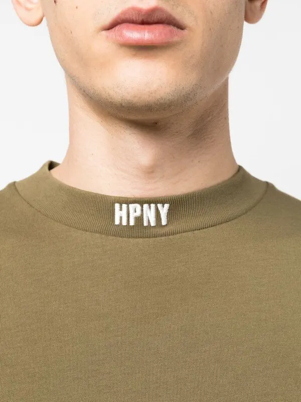 Heron Preston Hpny Embroidered-logo Tshirt - Green
