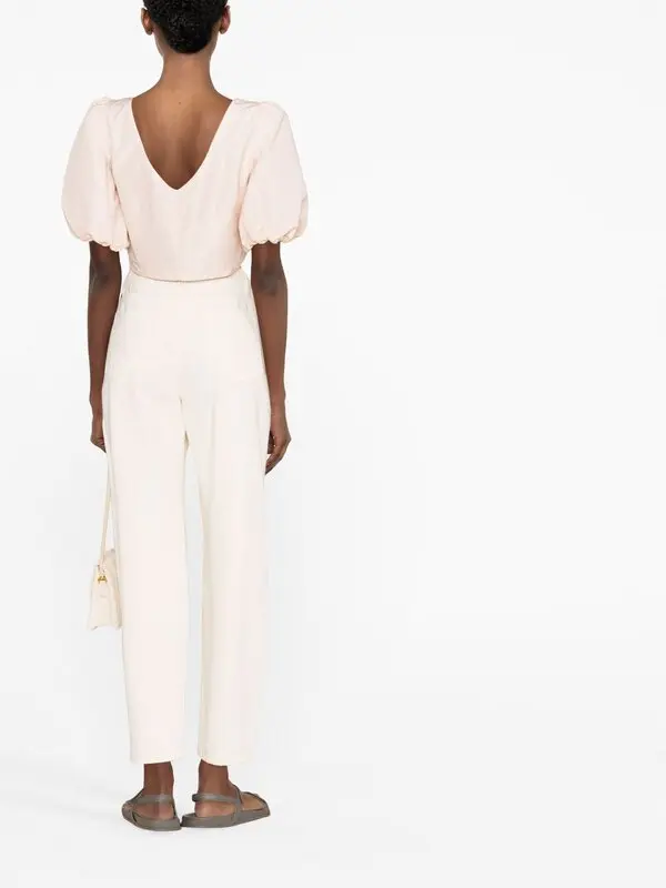 Pinko Puff-sleeve Cropped Blouse