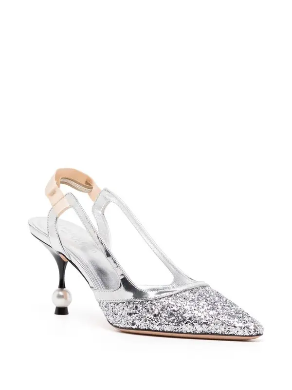 Giambattista Valli 75mm Rhinestone-embellished Slingback Pumps