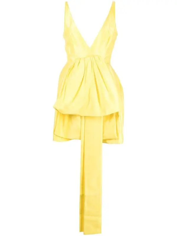 OROTON V-neck Mini Dress - Yellow