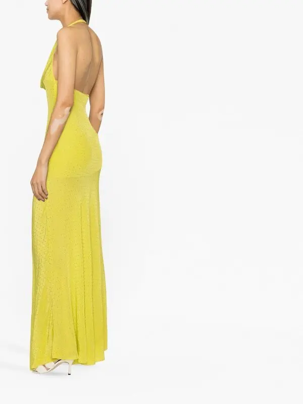 DE LA VALI Halter-neck Gown