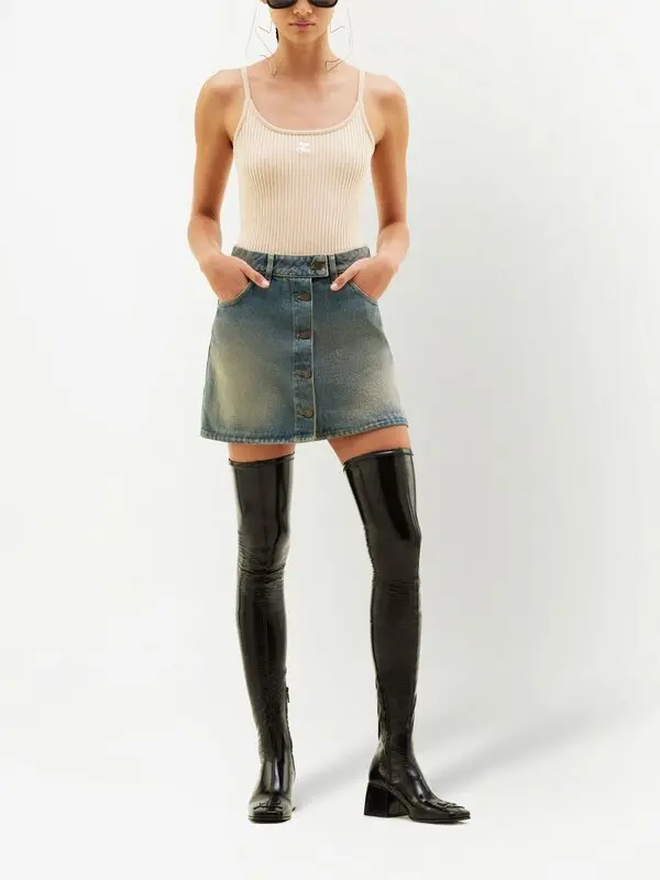 COURREGES Reedition Ribbed Tank Top - Neutrals