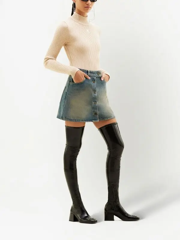 COURREGES Reedition Ribbed Knit Sweater - Neutrals