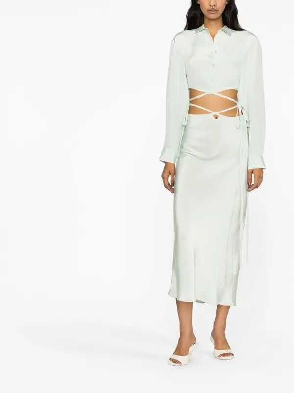 Christopher Esber Loophole Cut-out Midi Skirt - Green