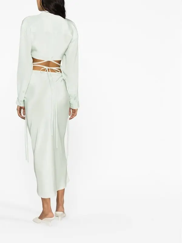 Christopher Esber Loophole Cut-out Midi Skirt - Green