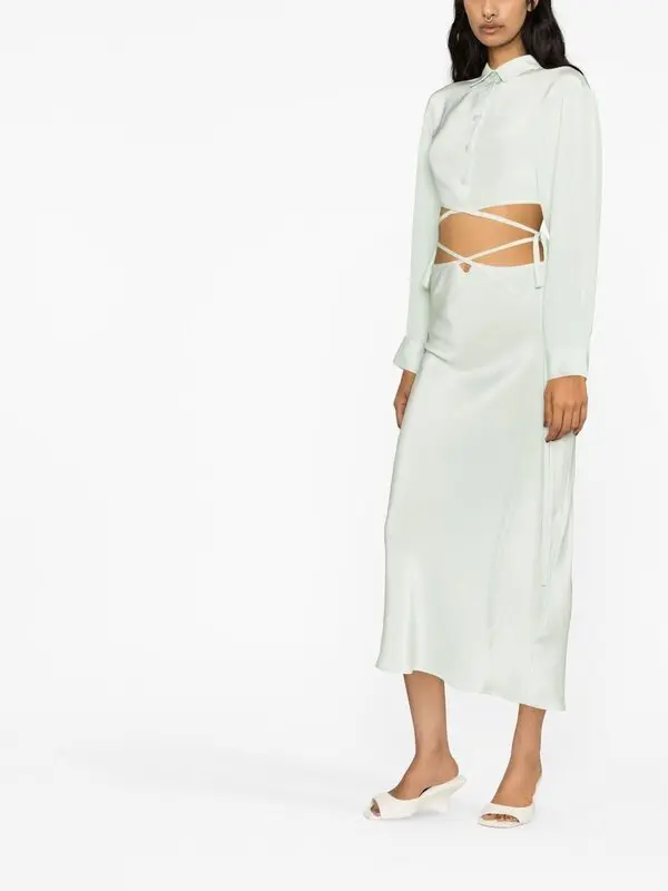 Christopher Esber Loophole Cut-out Midi Skirt - Green