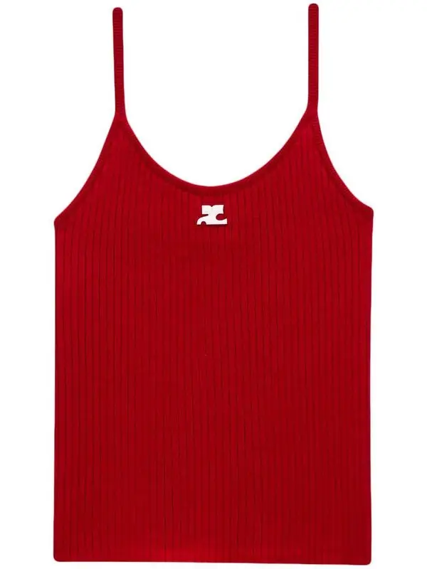 COURREGES Reedition Ribbed Tank Top - Red