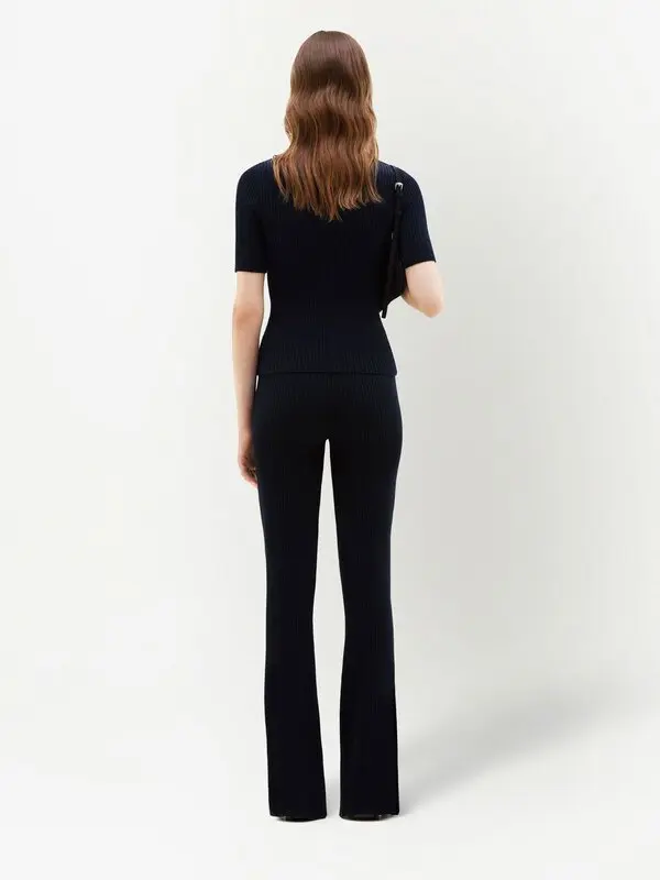 COURREGES Reediton Ribbed Flared Trousers - Black