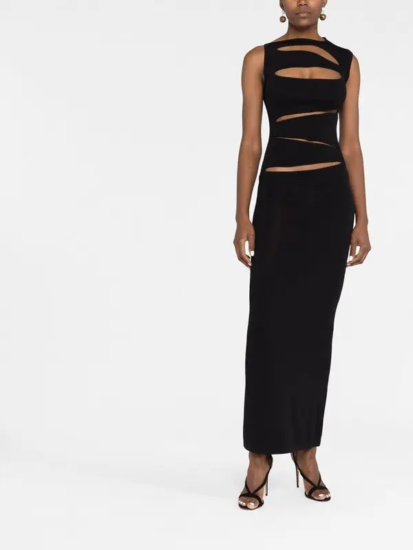 Christopher Esber Knitted Slashed Midi Dress In Black - 65% Off |  Editorialist