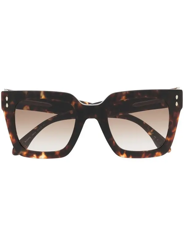 Isabel Marant Tortoiseshell Oversized Square Frame Sunglasses - Brown