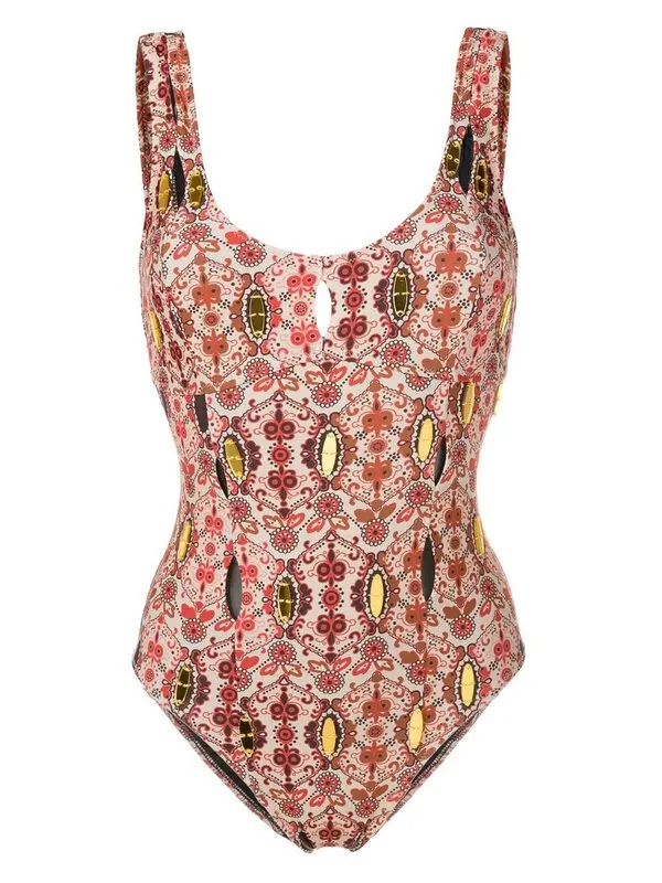 AMIR SLAMA Floral-print Swimsuit - Red