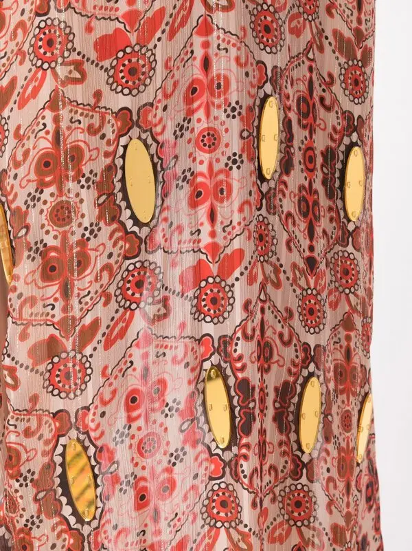 AMIR SLAMA Floral-print Cut-out Maxi Dress