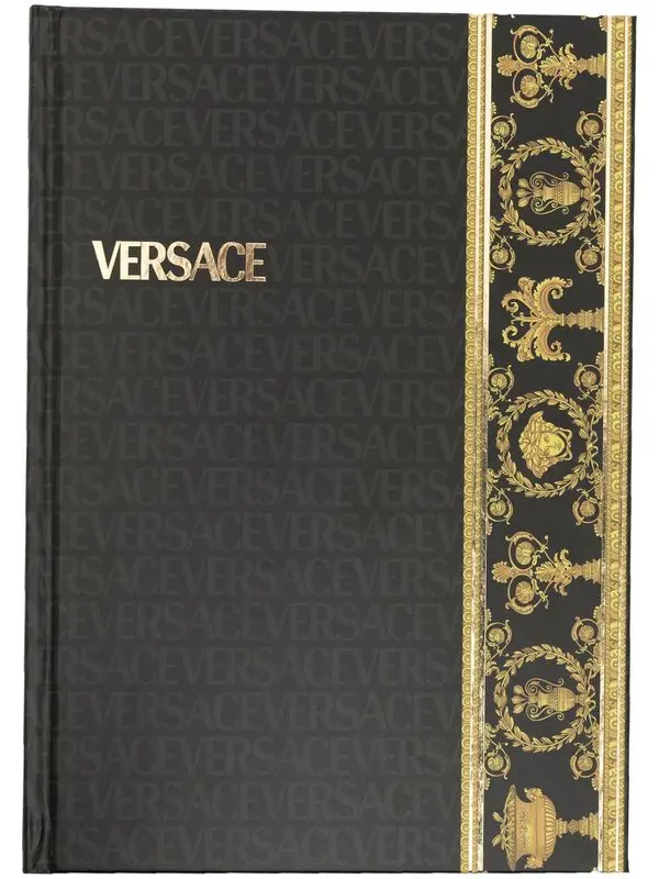 Versace Barocco Logo-print Notebook - Black