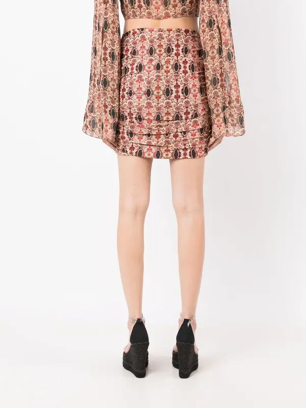 AMIR SLAMA Floral-print Mini Skirt