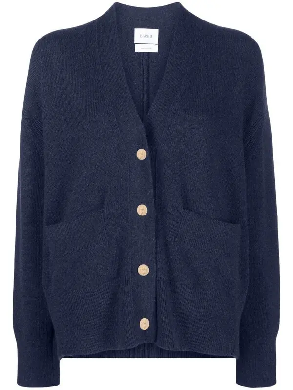 BARRIE V-neck Cashmere Cardigan - Blue