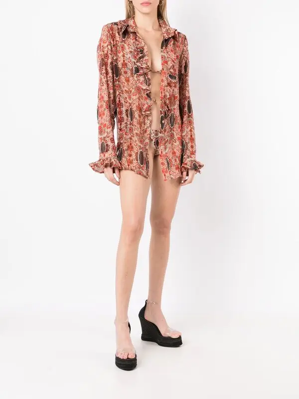AMIR SLAMA Floral-print Blouse