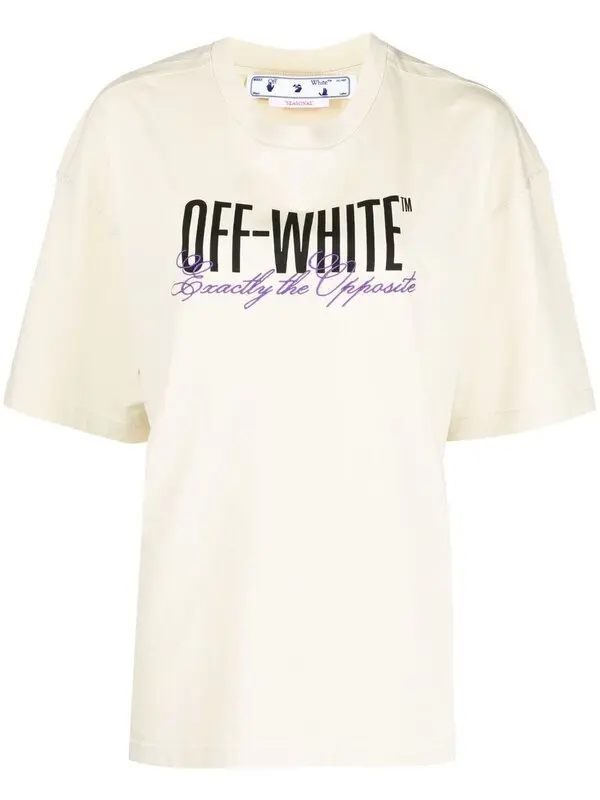 Off-White Logo-print Short-sleeve T-shirt - Neutrals