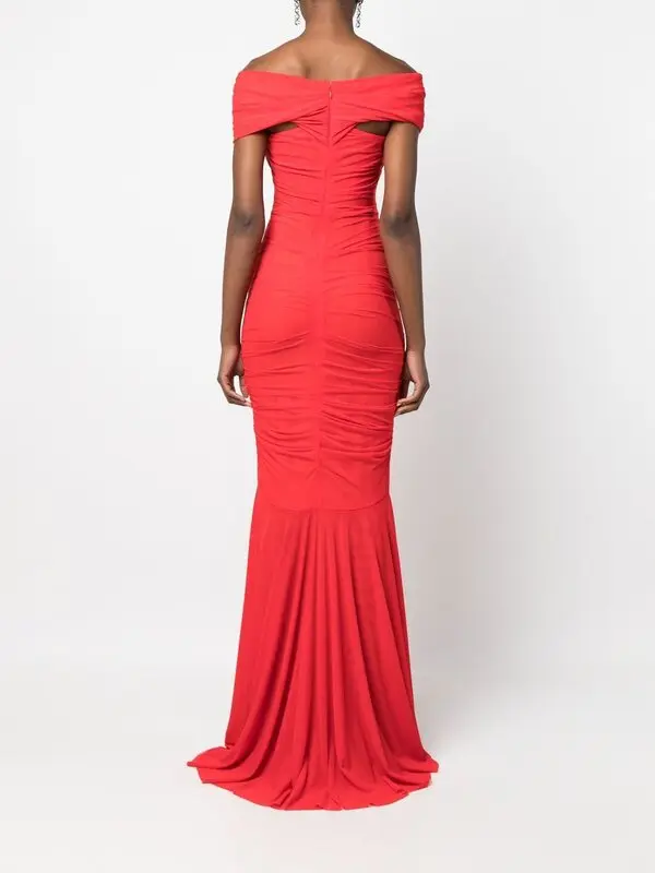 Talbot Runhof Fitted Bardot Gown
