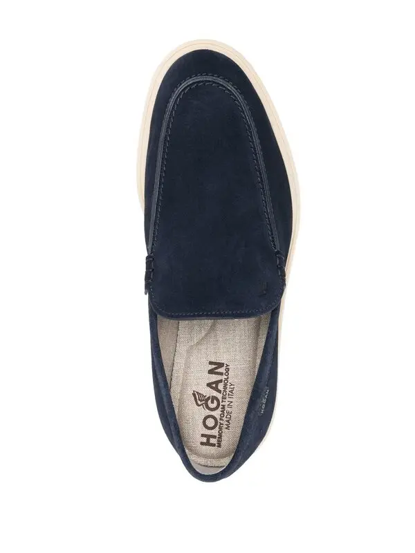 Hogan Almond-toe Suede Loafers