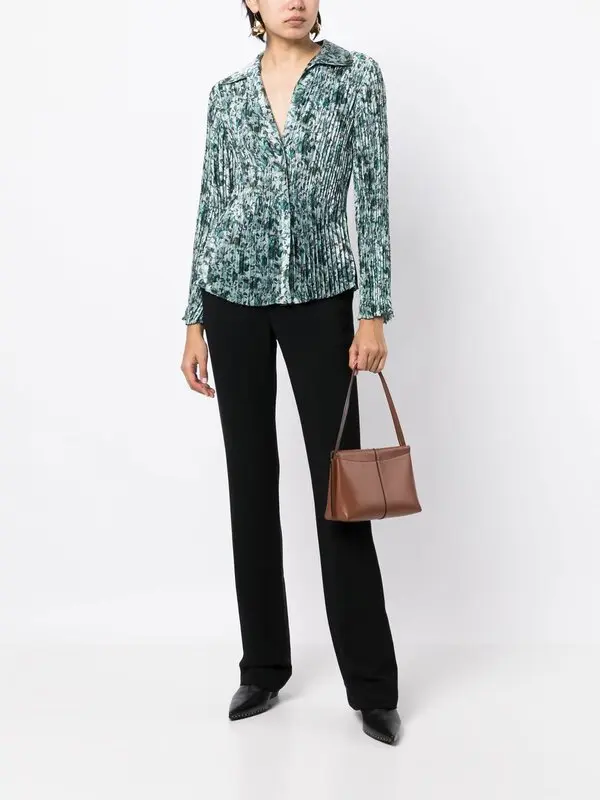Vince Blooms Pleated Shirt - Green