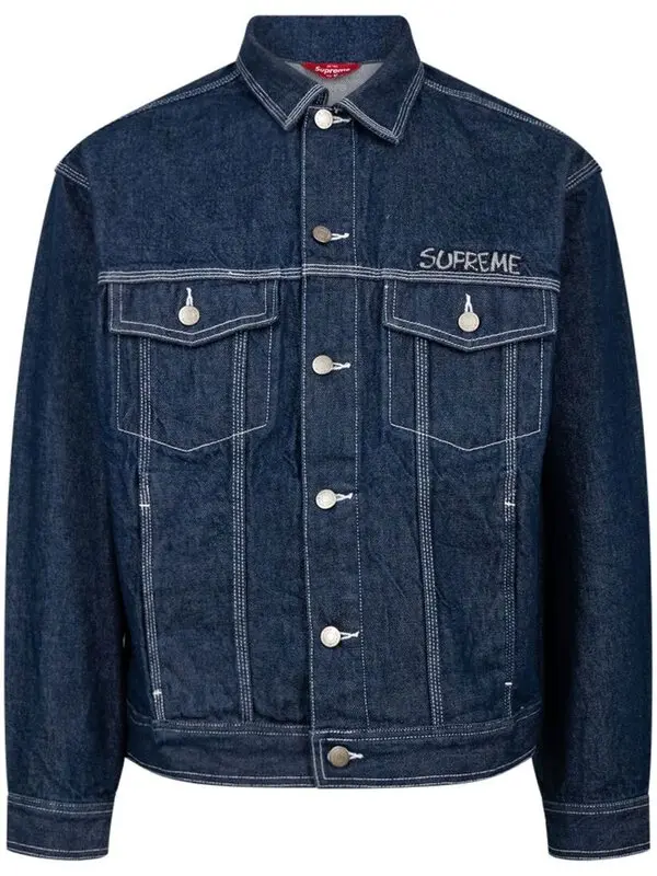 Supreme X Smurfs Denim Trucker Jacket - Blue