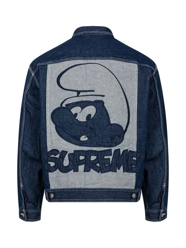 Supreme X Smurfs Denim Trucker Jacket - Blue