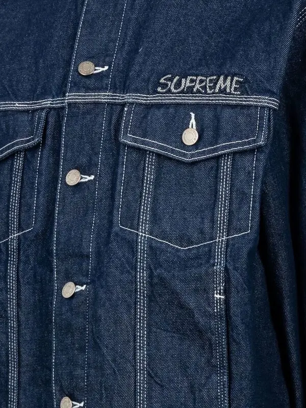 Supreme X Smurfs Denim Trucker Jacket - Blue