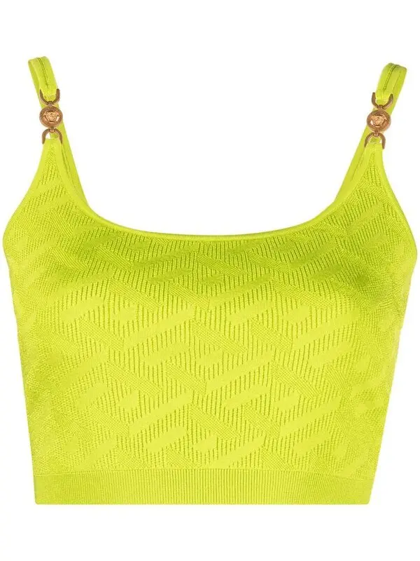 Versace Medusa-motif Knitted Top - Green