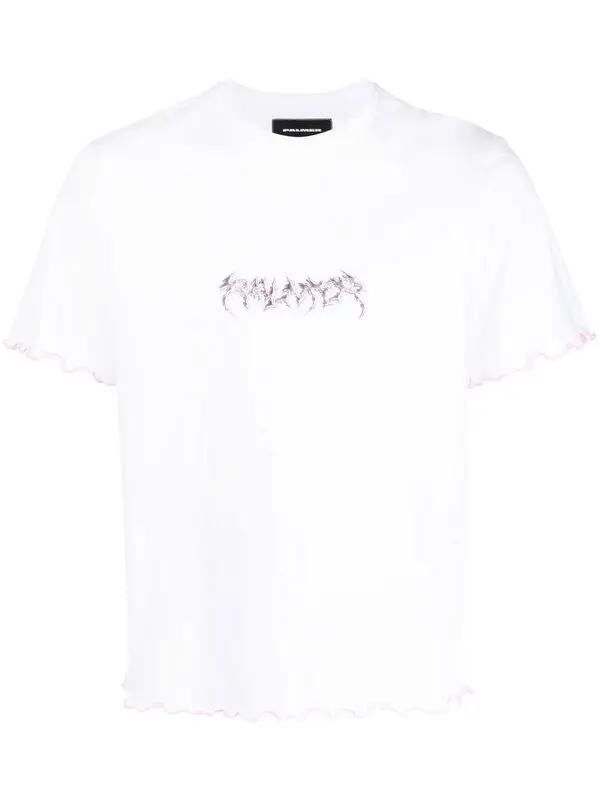 PALMER Logo-print Fluted-hem T-shirt