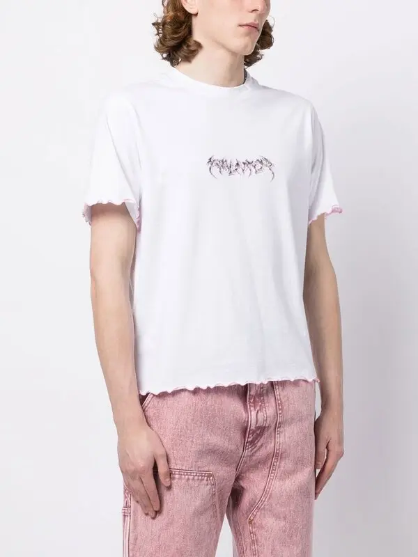 PALMER Logo-print Fluted-hem T-shirt
