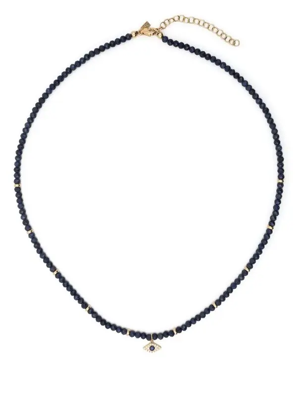 Ef Collection 14kt Yellow Evil Eye Sapphire Necklace - Gold