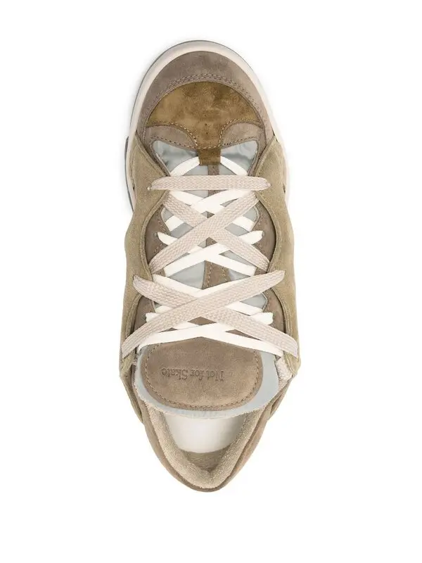 PAURA Panelled Lace-up Sneakers - Green