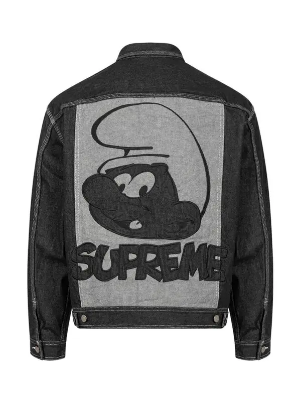 Supreme X Smurfs Denim Trucker Jacket - Black