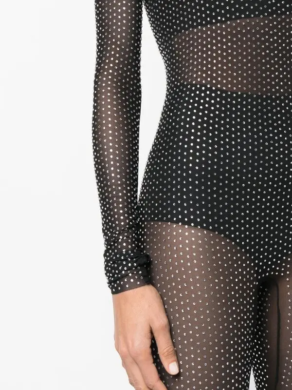 Patrizia Pepe Sheer Crystal-embellished Jumpsuit