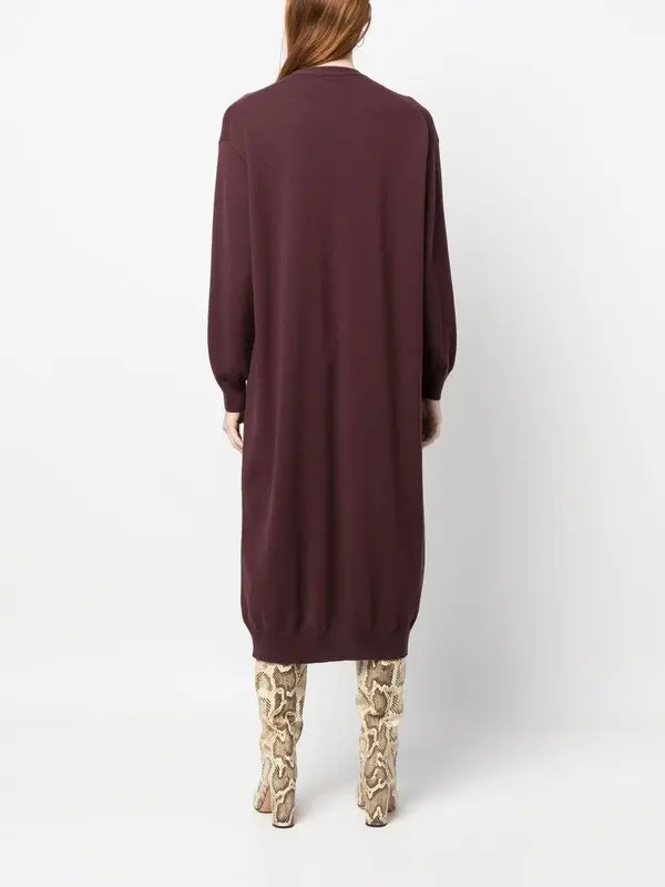 PAULA Long-length Cashmere Cardigan - Purple