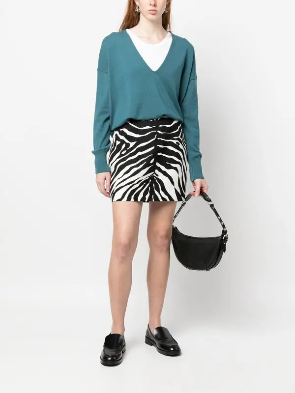 PAULA V-neck Cashmere Jumper - Blue
