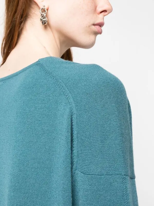 PAULA V-neck Cashmere Jumper - Blue