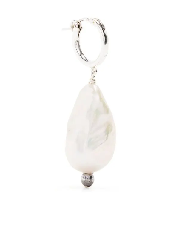 A SINNER IN PEARLS Fireball Hoop Earring - White