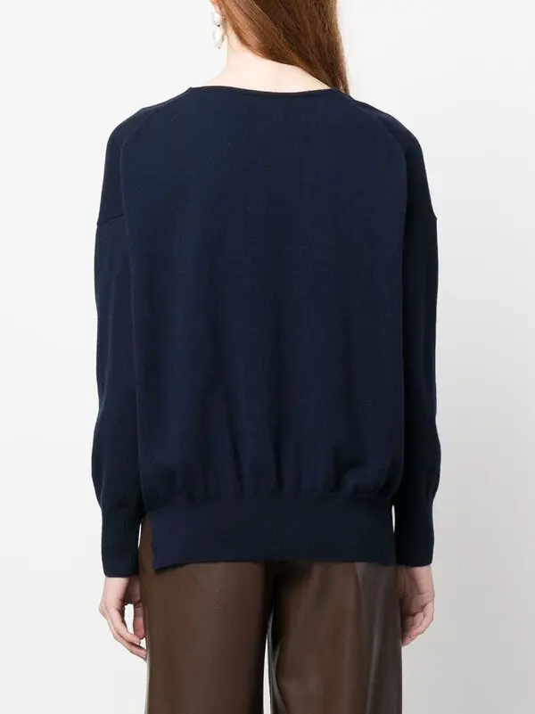 PAULA V-neck Cashmere Sweater - Blue