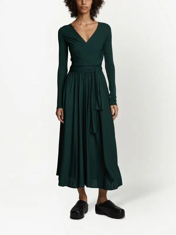 Proenza Schouler White Label Long-sleeved Wrap Dress - Green