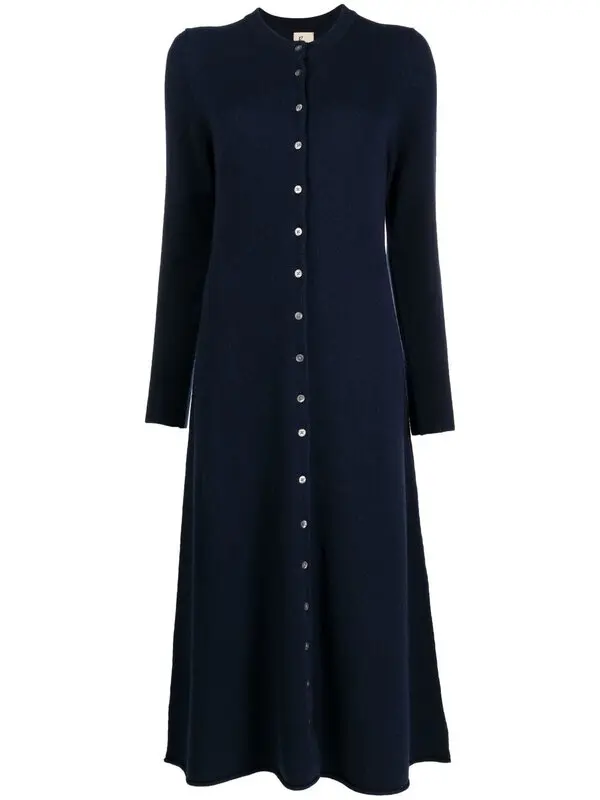 PAULA A-line Knitted Dress - Blue