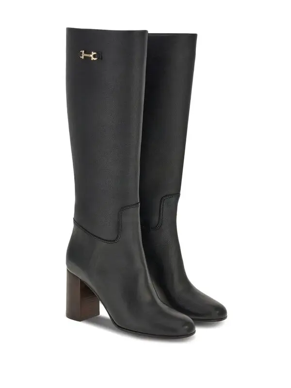 FERRAGAMO Gancini Bit Leather Knee-high Boots