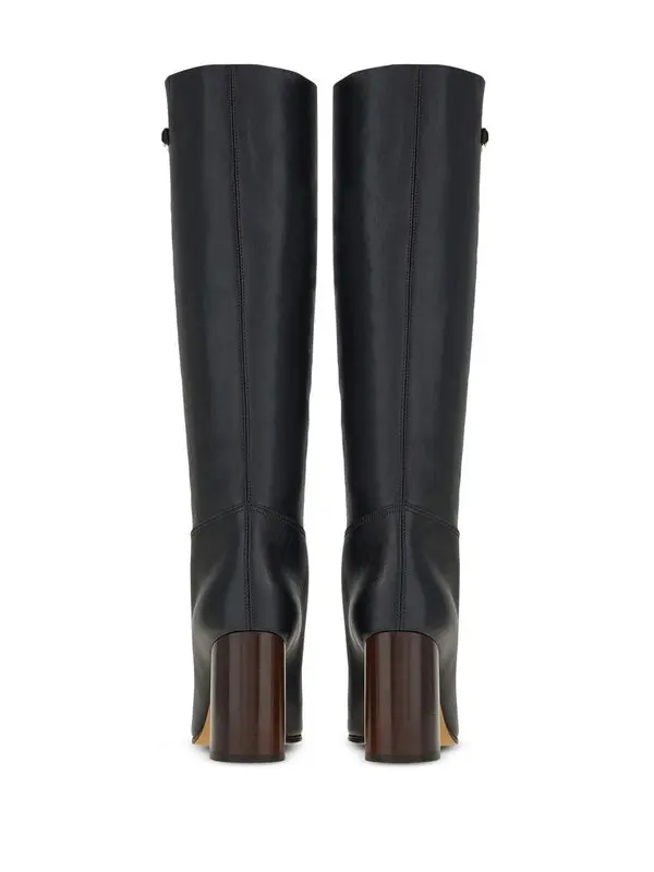 FERRAGAMO Gancini Bit Leather Knee-high Boots