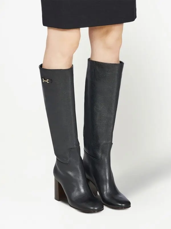 FERRAGAMO Gancini Bit Leather Knee-high Boots