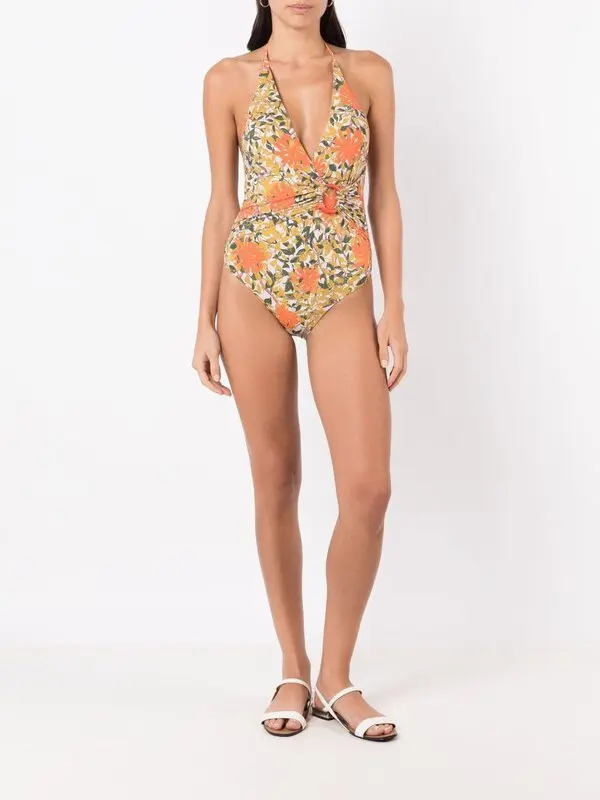 CLUBE BOSSA Floral-print Halterneck Swimsuit