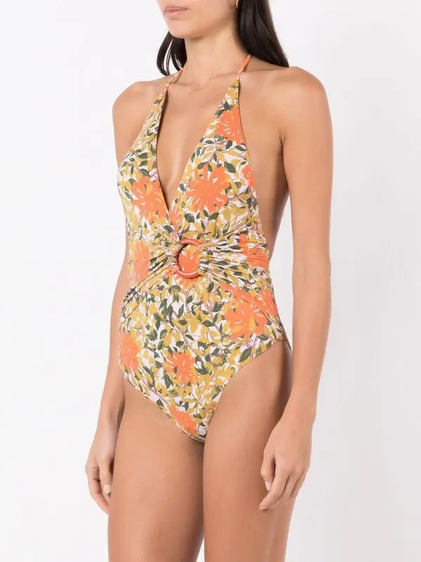 CLUBE BOSSA Floral-print Halterneck Swimsuit