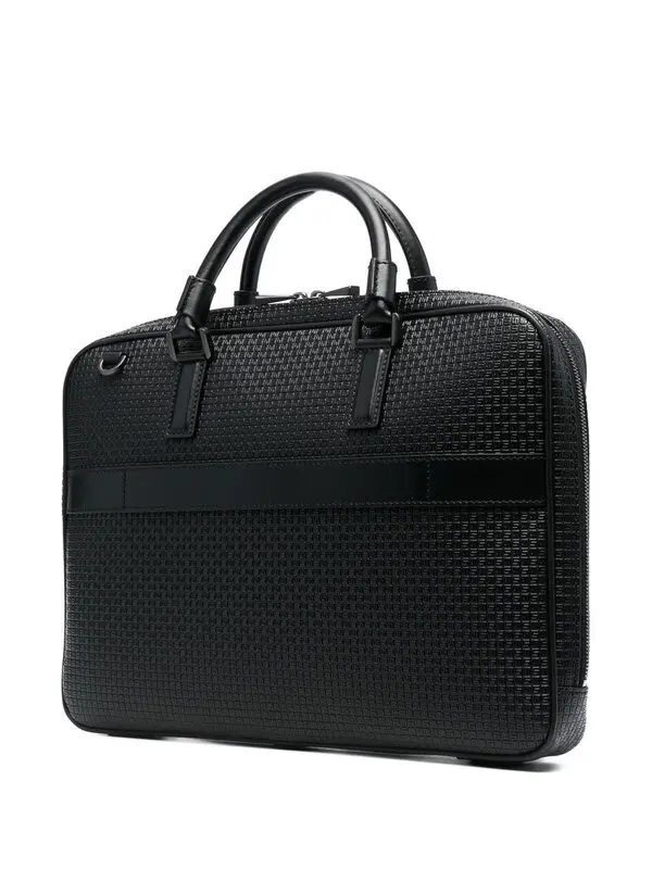 SERAPIAN Grained Leather Laptop Case - Black