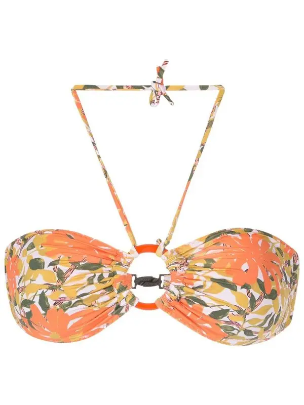 CLUBE BOSSA Floral-print Bikini Top - Orange