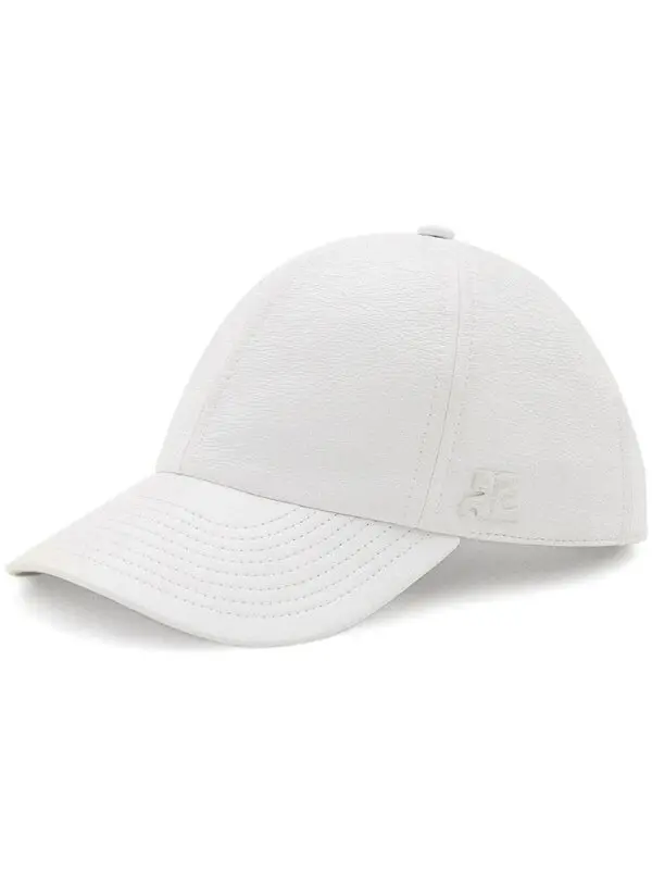 COURREGES Cotton Logo-patch Cap - White