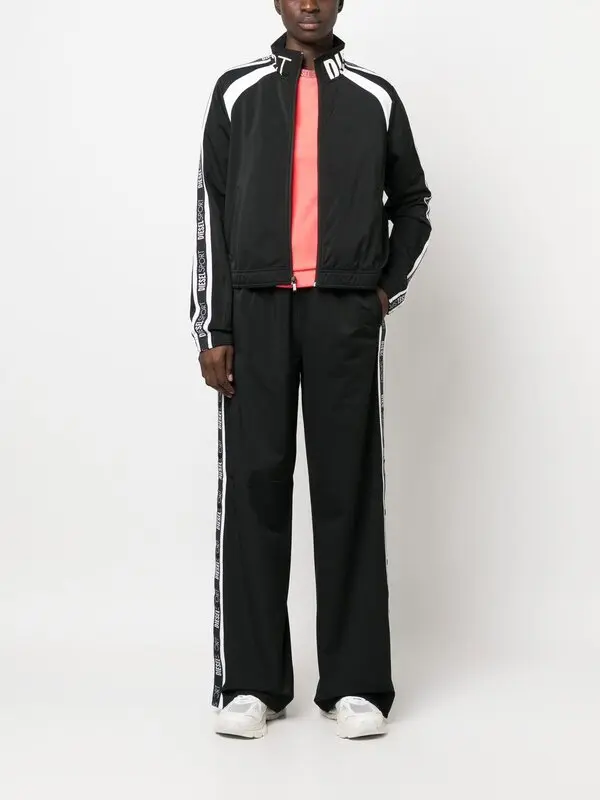 Diesel Logo-Print Zip-Up Jacket In Black - 70% Off